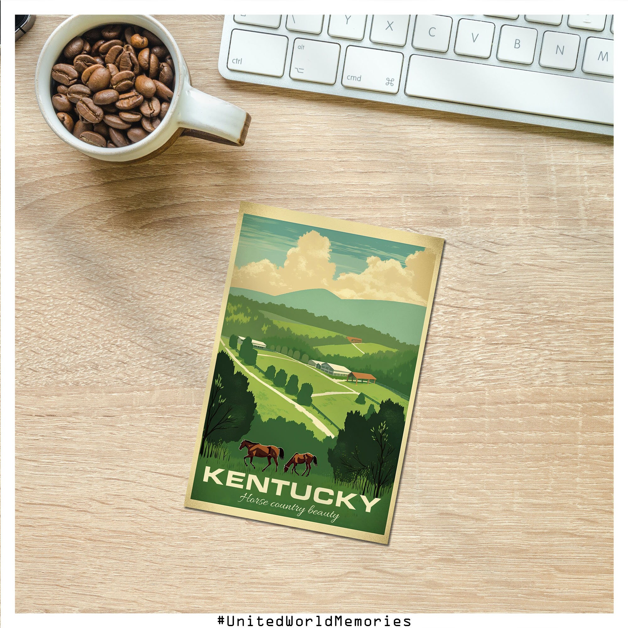 Kentucky Travel Poster, Horses Poster, Kentucky Vintage Poster, Wall ...