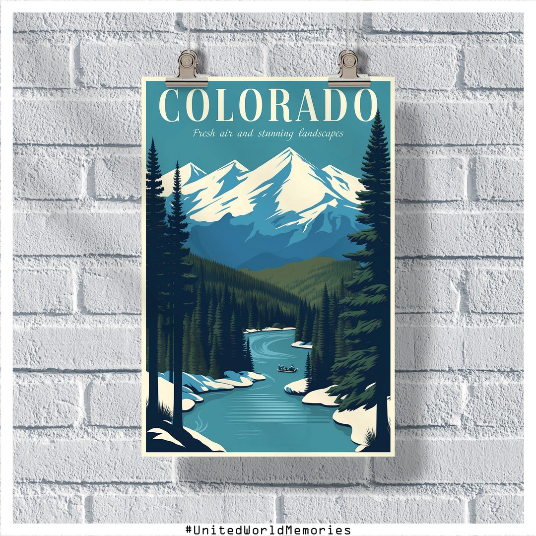 Colorado Travel Poster, Colorado Poster, Colorado Vintage Poster, Wall ...