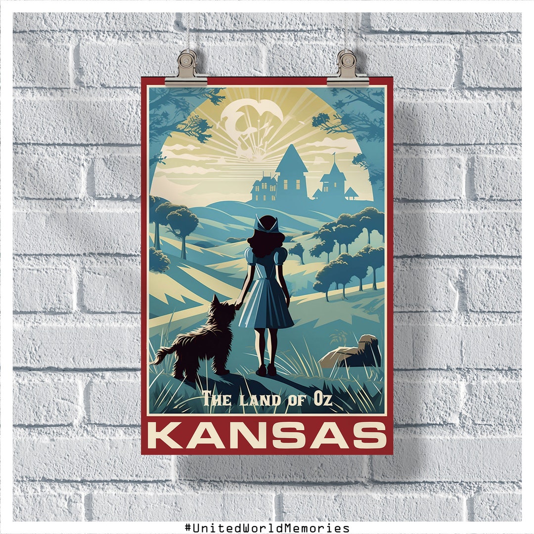 Kansas Travel Poster, Dorothy's Home State Poster, Kansas Vintage ...