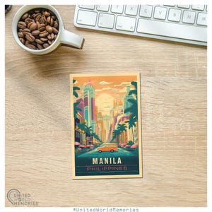 Manila Art Deco Poster, Manila Travel Print, Philippines Retro Poster ...