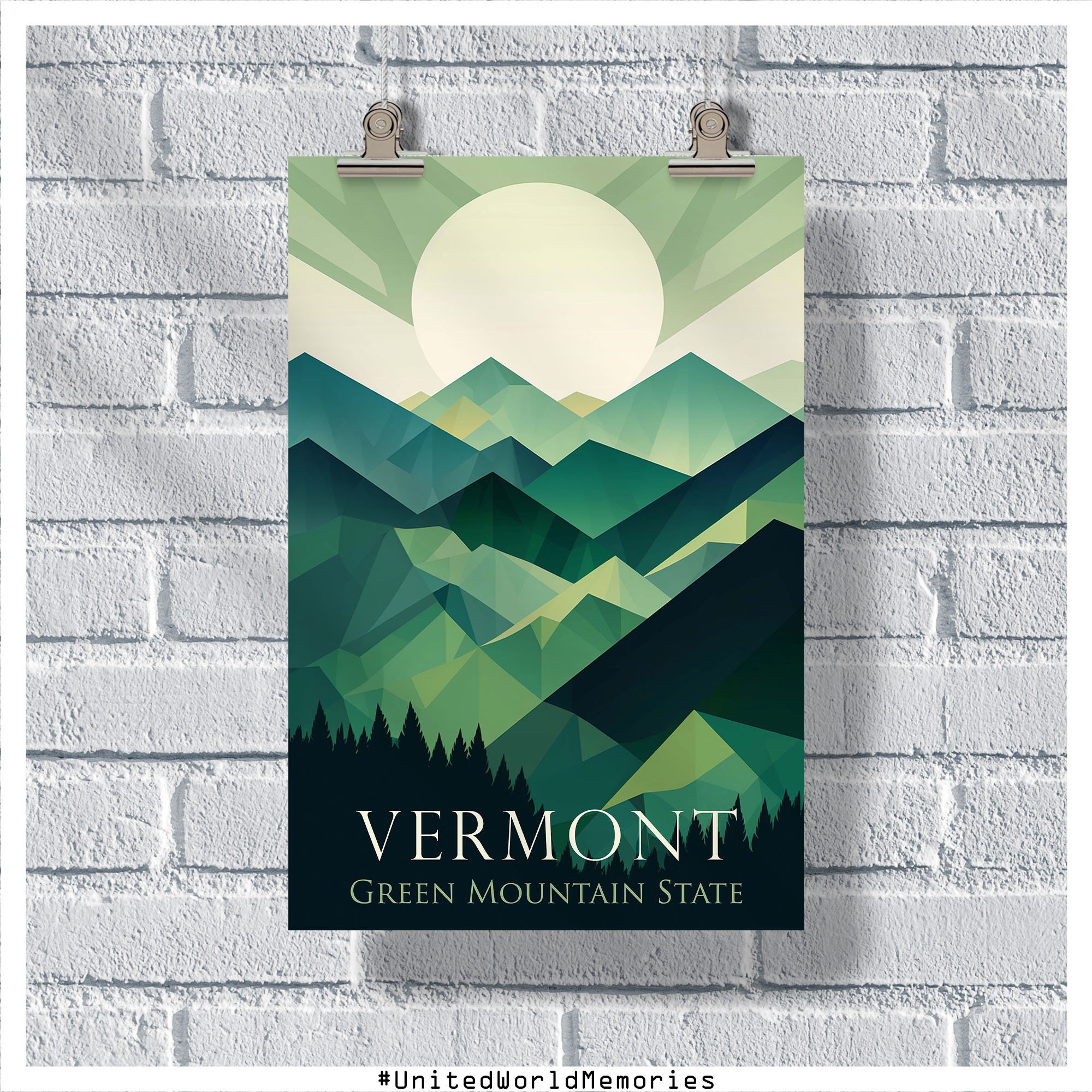 Vermont Travel Poster, Green Mountain State Poster, Vermont Vintage ...