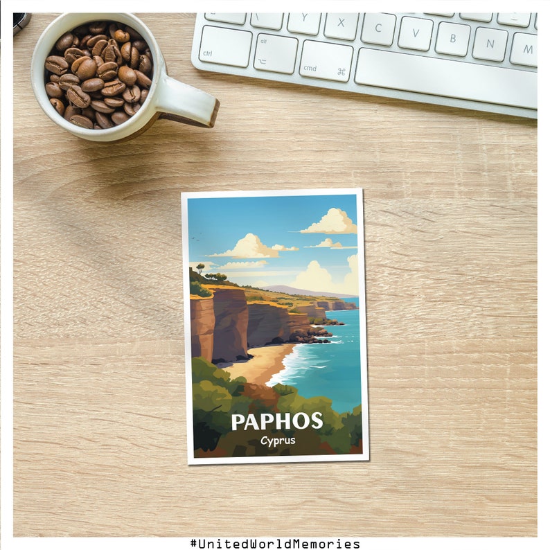 Paphos Travel Poster, Cyprus Poster, Paphos Wall Art, Paphos Gift Idea ...