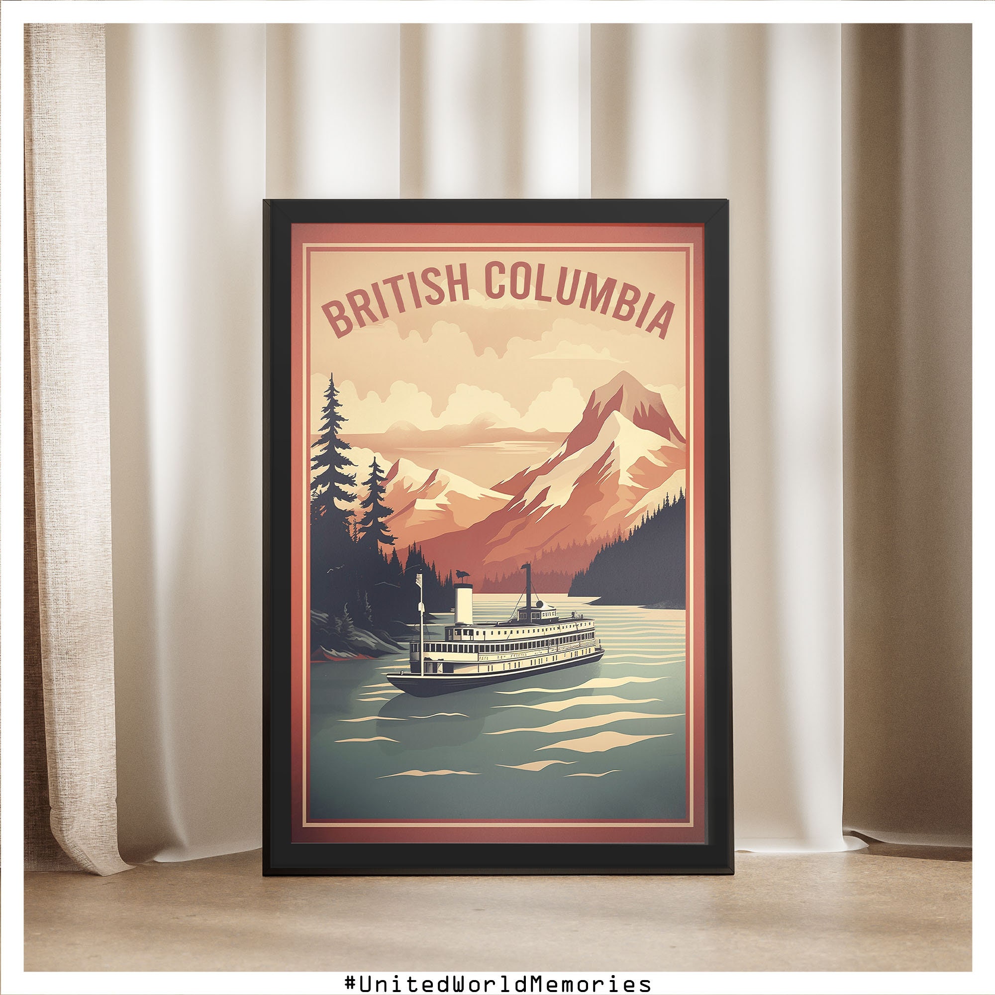 British Columbia Travel Poster British Columbia Gift Canada - Etsy