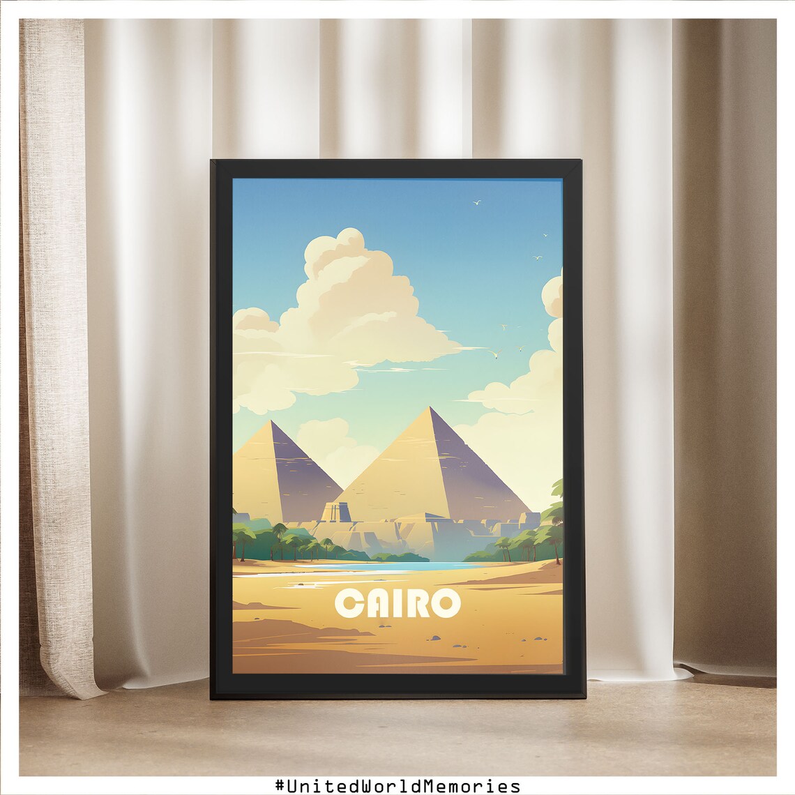 Cairo Pyramids Poster, Cairo Travel Poster, Egypt Poster, Egypt Gift ...