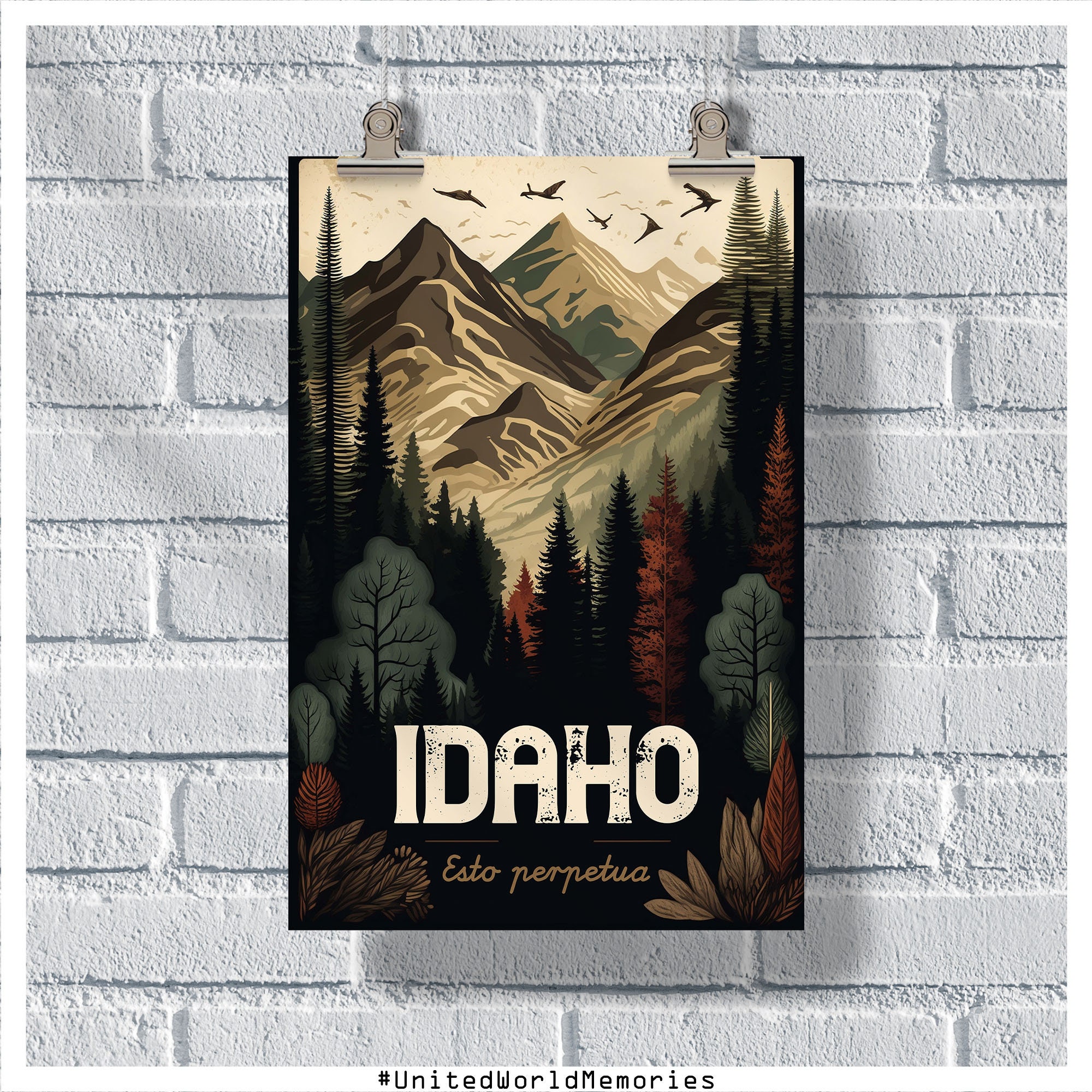 Idaho Travel Poster, Idaho Poster, Idaho Vintage Poster, Wall Decor ...