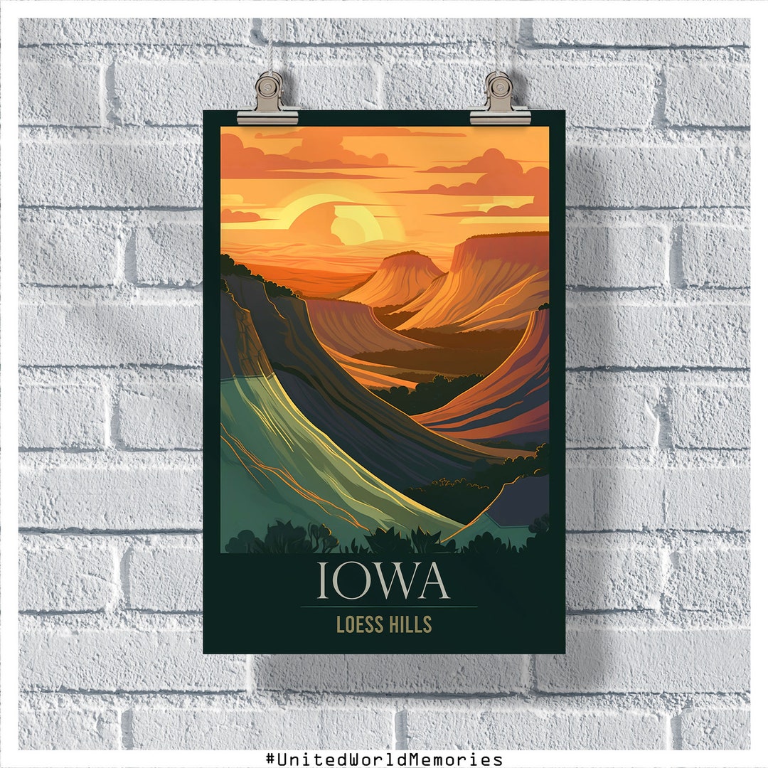 Iowa Travel Poster, Loess Hills Poster, Iowa Vintage Poster, Wall Decor ...