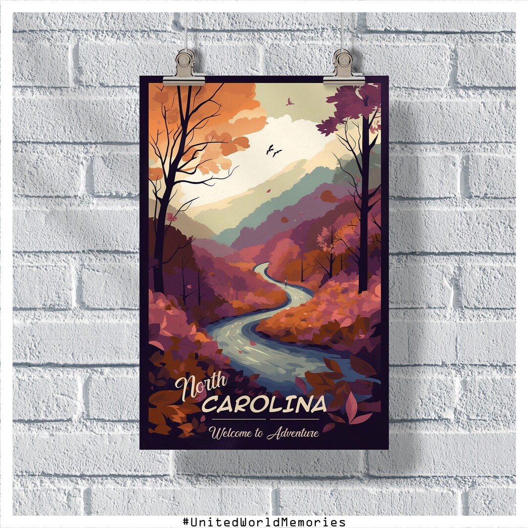 North Carolina Travel Poster, Welcome to Aventure Poster, North ...