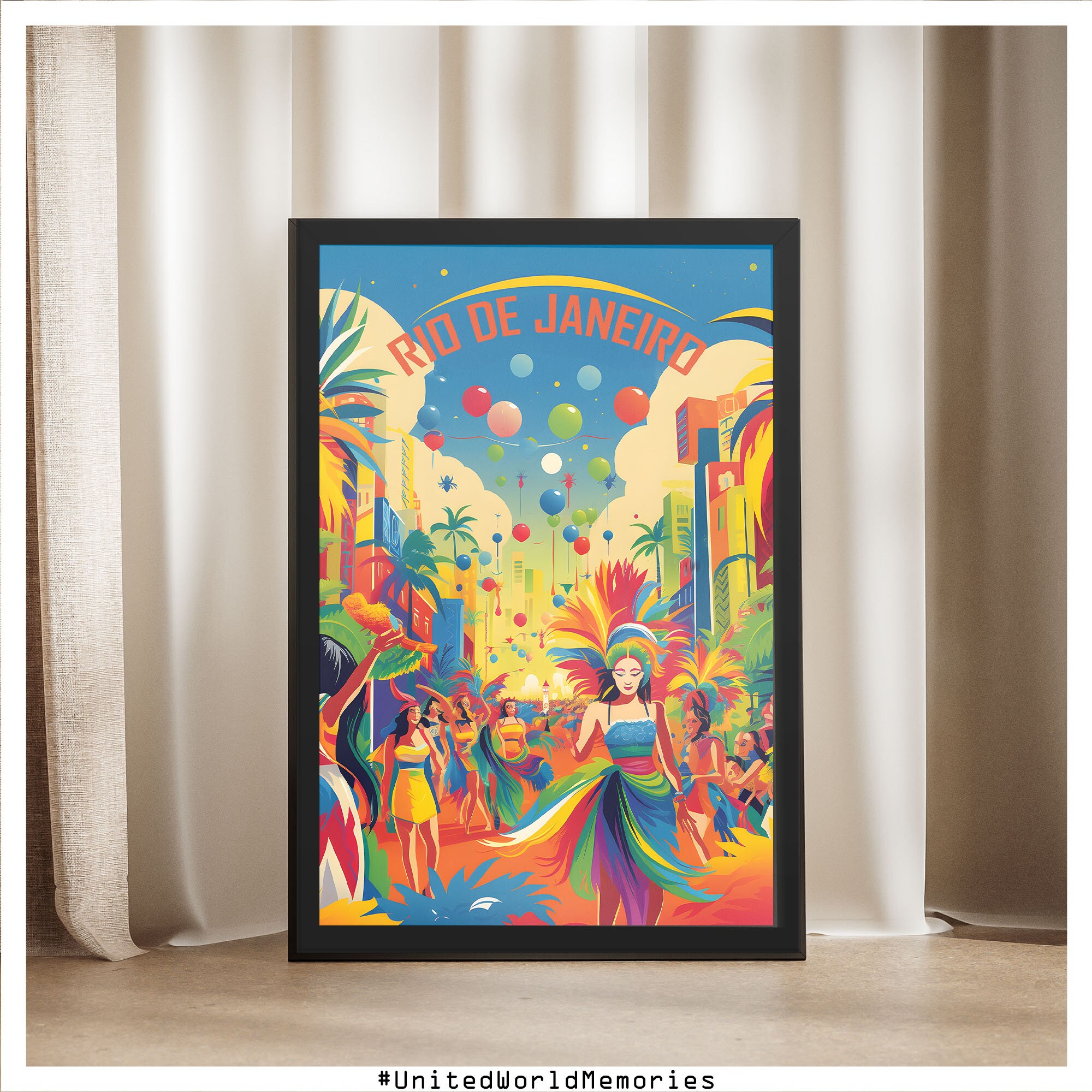 Rio De Janeiro Samba Carnival Poster Rio De Janeiro Travel - Etsy