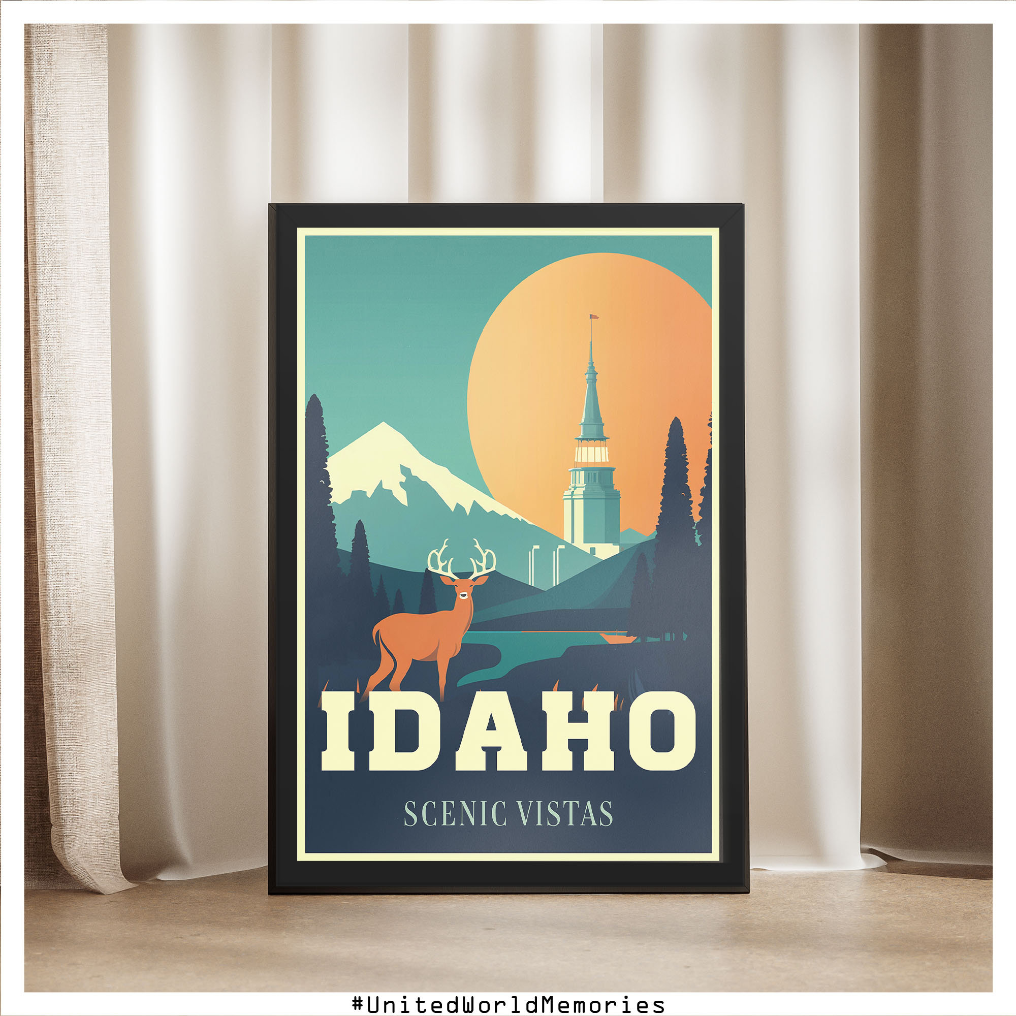 Idaho Travel Poster, Idaho Poster, Idaho Vintage Poster, Wall Decor ...