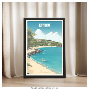 Bodrum Travel Poster, Bodrum Peninsula Poster, Turkey Poster, Bodrum ...