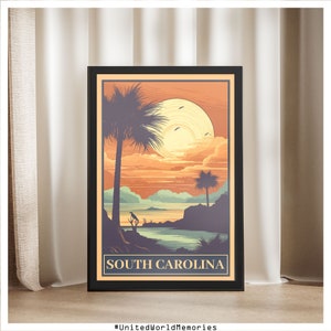 South Carolina Travel Poster, Welcome to SC Poster, SC Vintage Poster ...