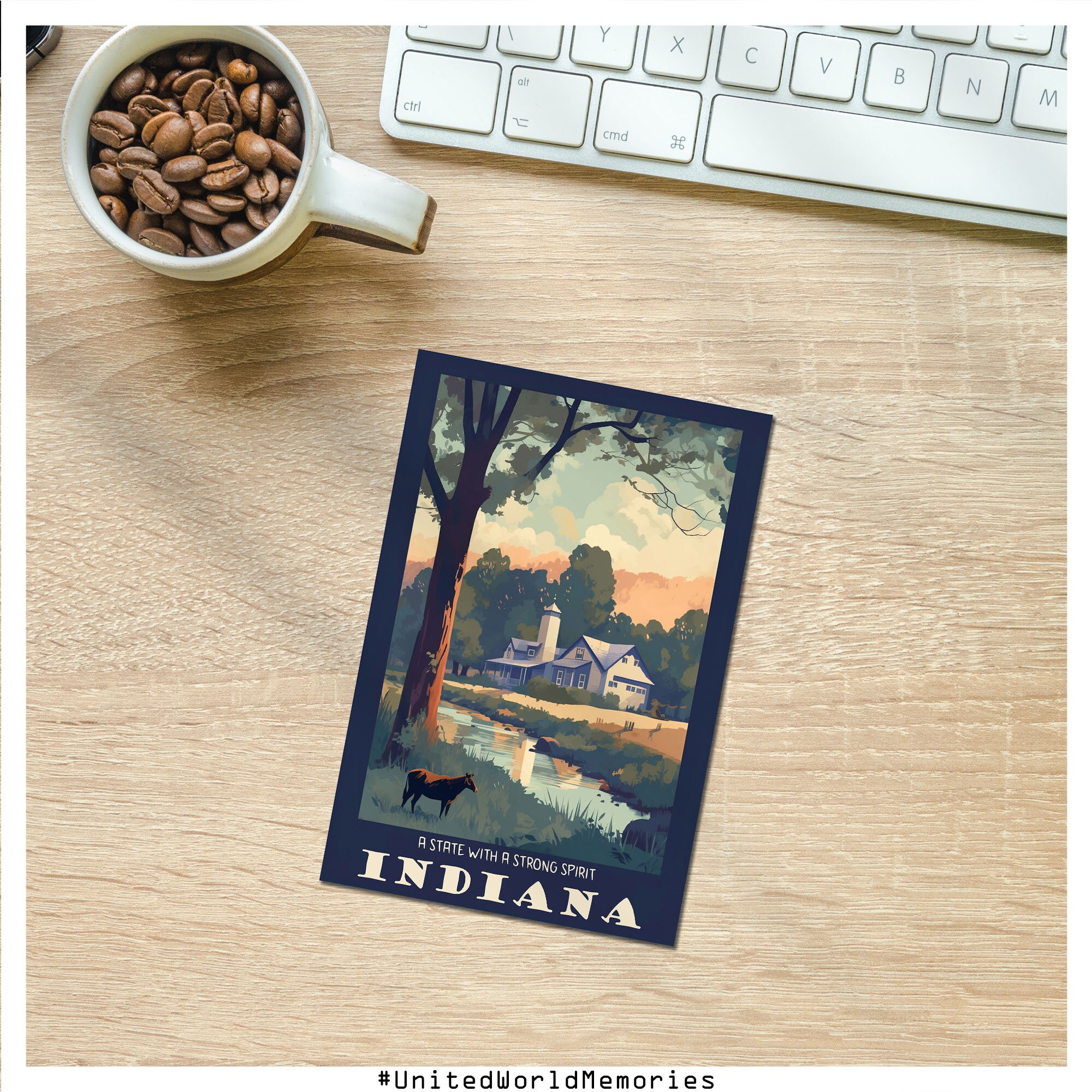 Indiana Travel Poster, Indiana Poster, Indiana Vintage Poster, Wall ...