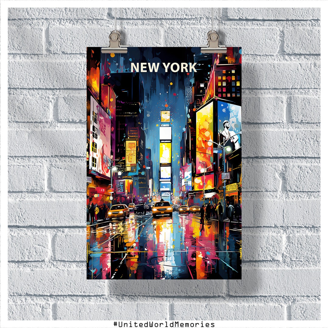 New York City Times Square Poster, New York Travel Poster, United ...
