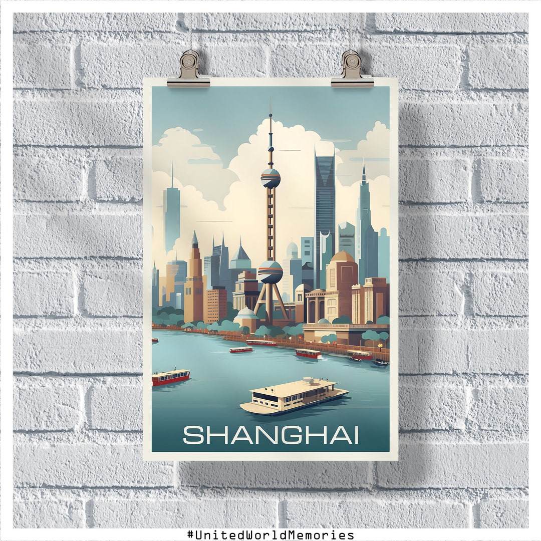 Shanghai the Bund Poster, Shanghai Travel Poster, China Poster ...