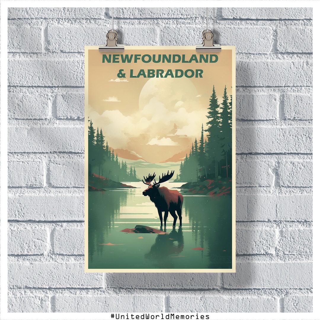Newfoundland and Labrador Poster, Canadian Moose Poster, NL Canda ...