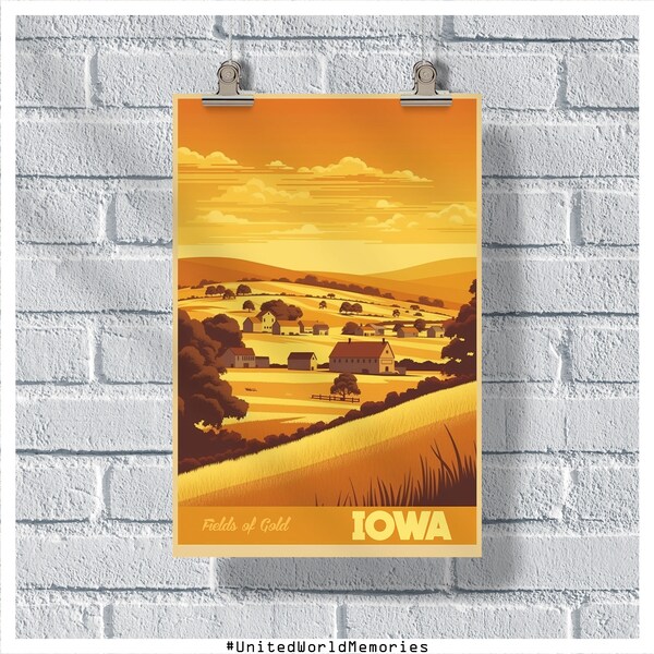 State of Iowa Poster - Etsy