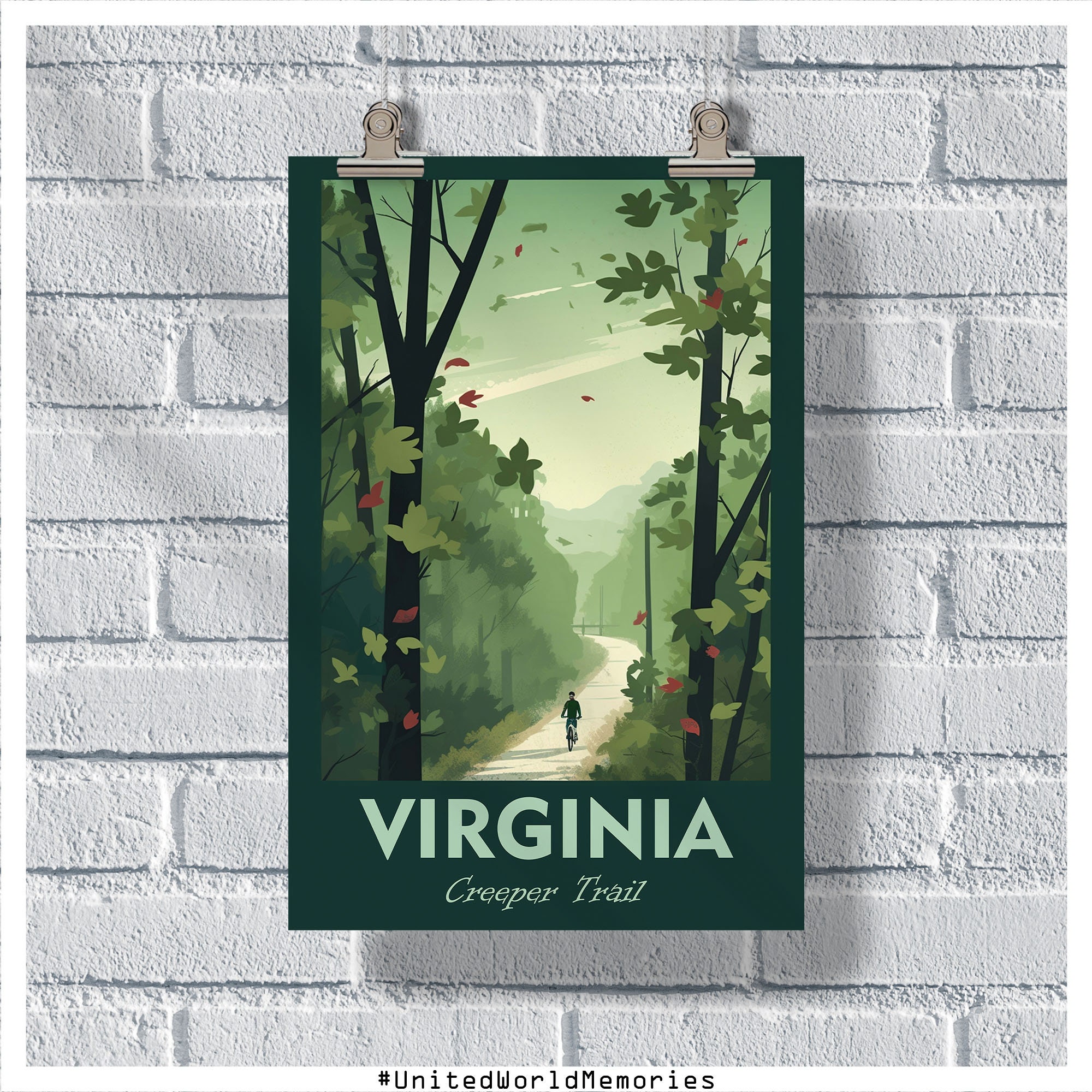 Virginia Travel Poster, Creeper Trail Poster, Virginia Vintage Poster ...
