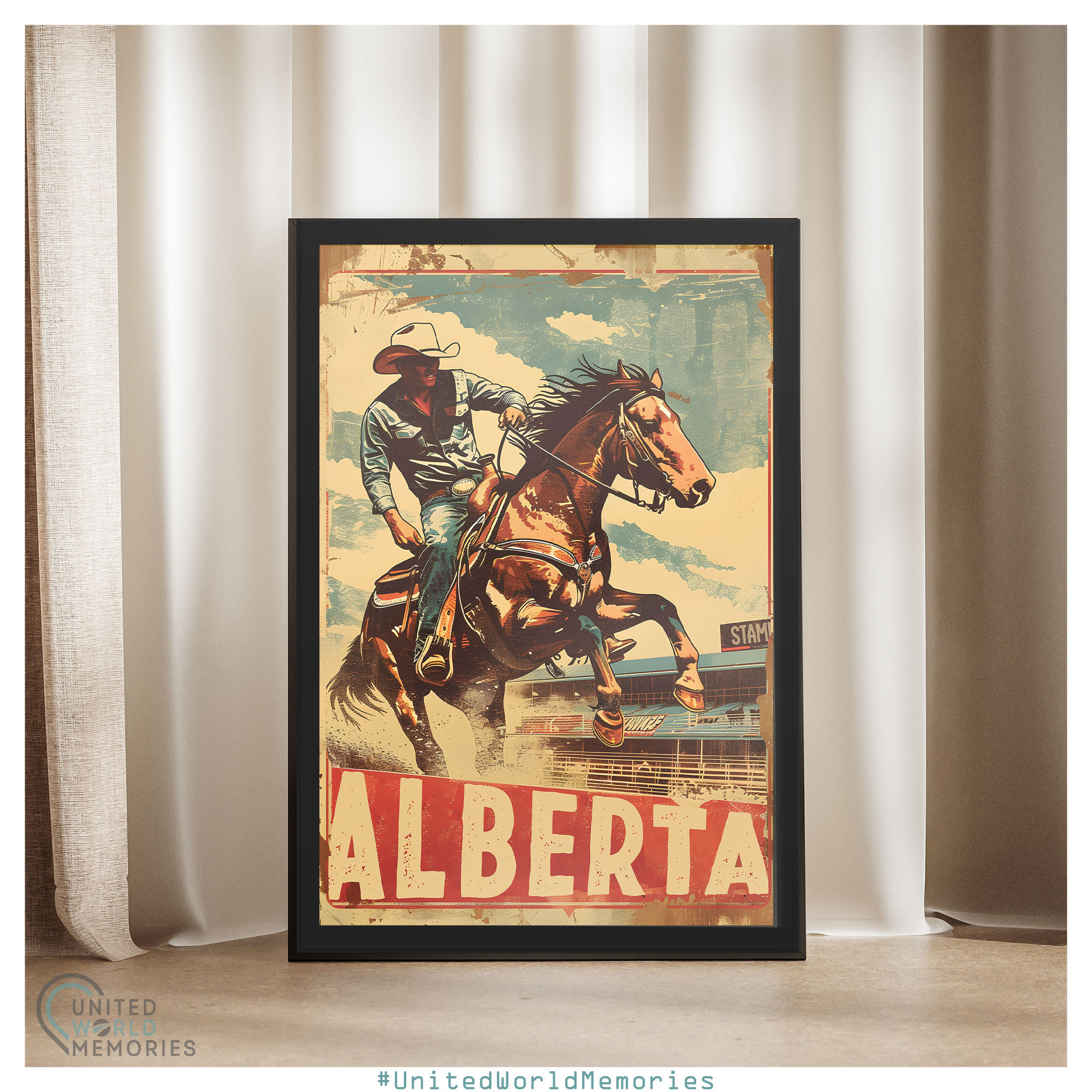 Alberta Retro Calgary Stampede Poster, Alberta Canada Vintage Retro ...