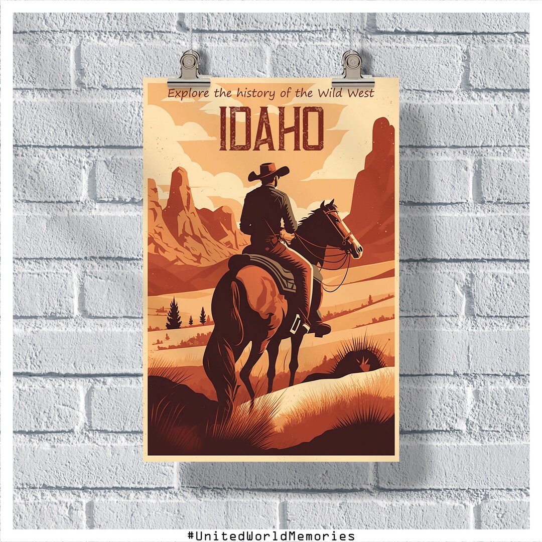 Idaho Travel Poster, Idaho Poster, Idaho Vintage Poster, Wall Decor ...