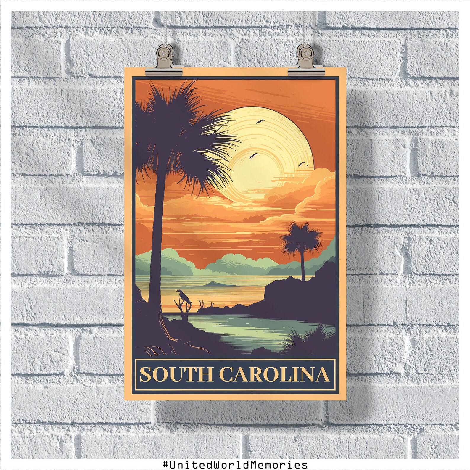 South Carolina Travel Poster, Welcome to SC Poster, SC Vintage Poster ...