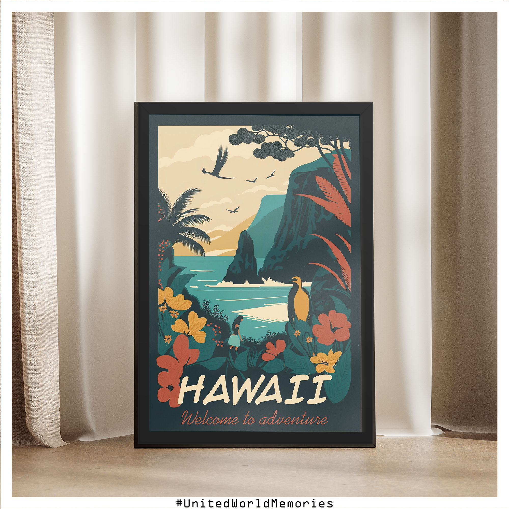 Hawaii Travel Poster, Hawaii Poster, Hawaii Vintage Poster, Wall Decor ...