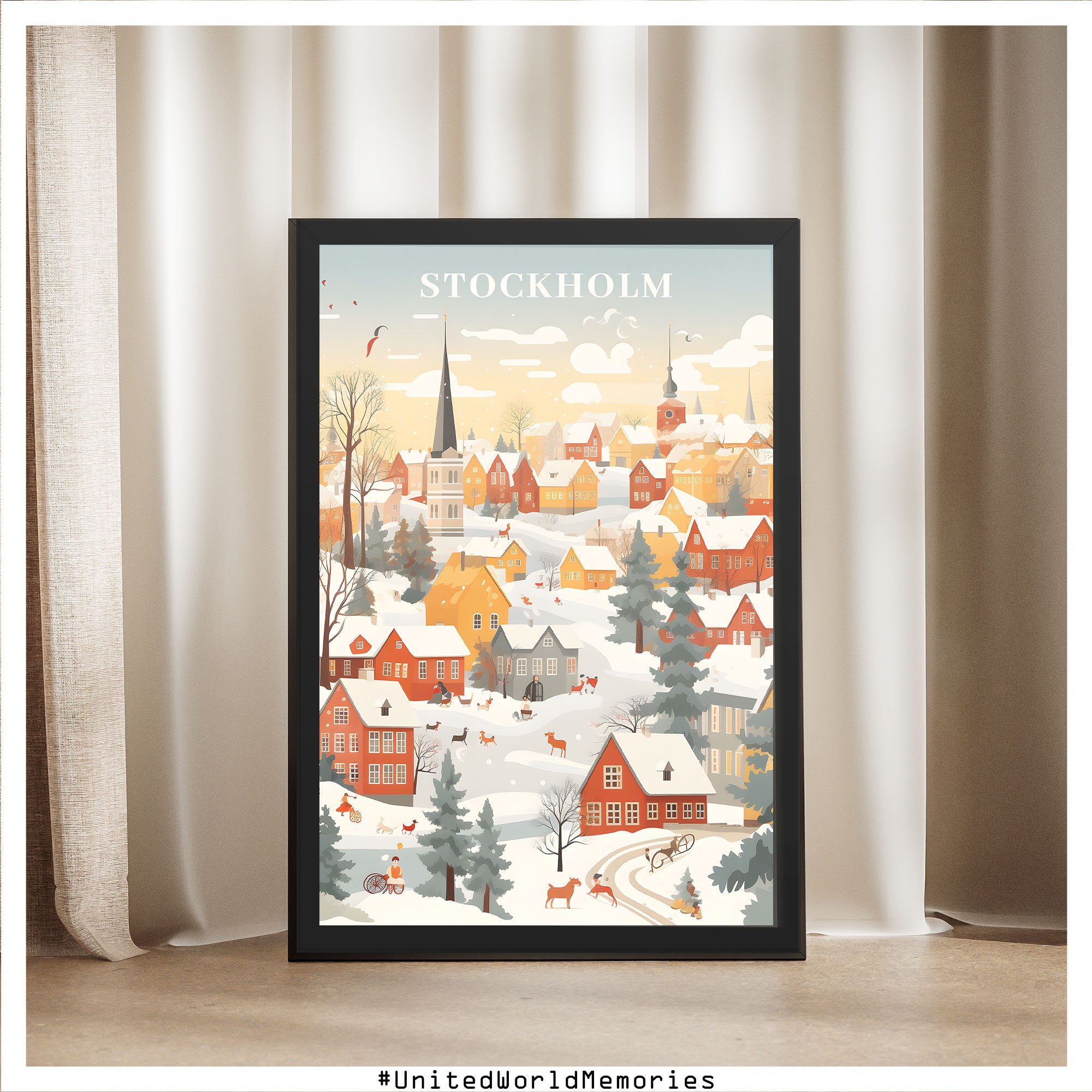 Stockholm Skansen Open-air Museum Poster, Stockholm Travel Poster ...