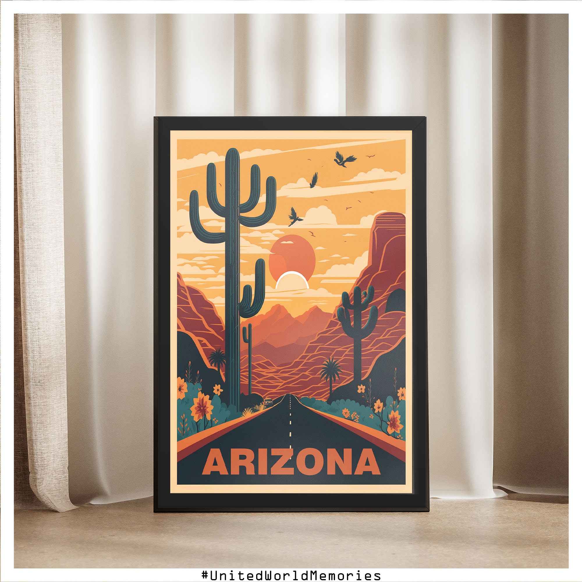 Arizona Travel Poster, Arizona Poster, Arizona Vintage Poster, Wall ...