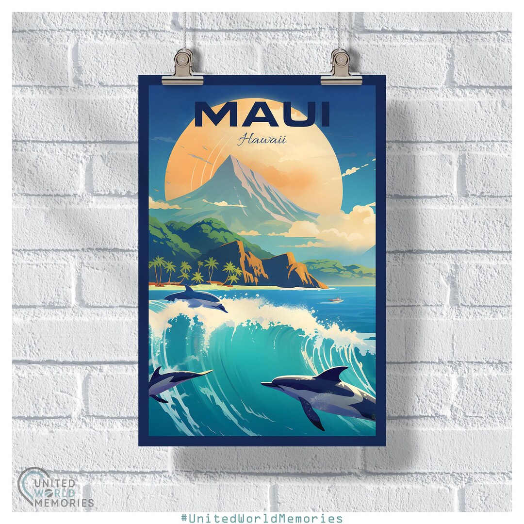 Maui Ocean Adventure Poster, Maui Hawaii Print, Hawaii Gift, USA Travel ...