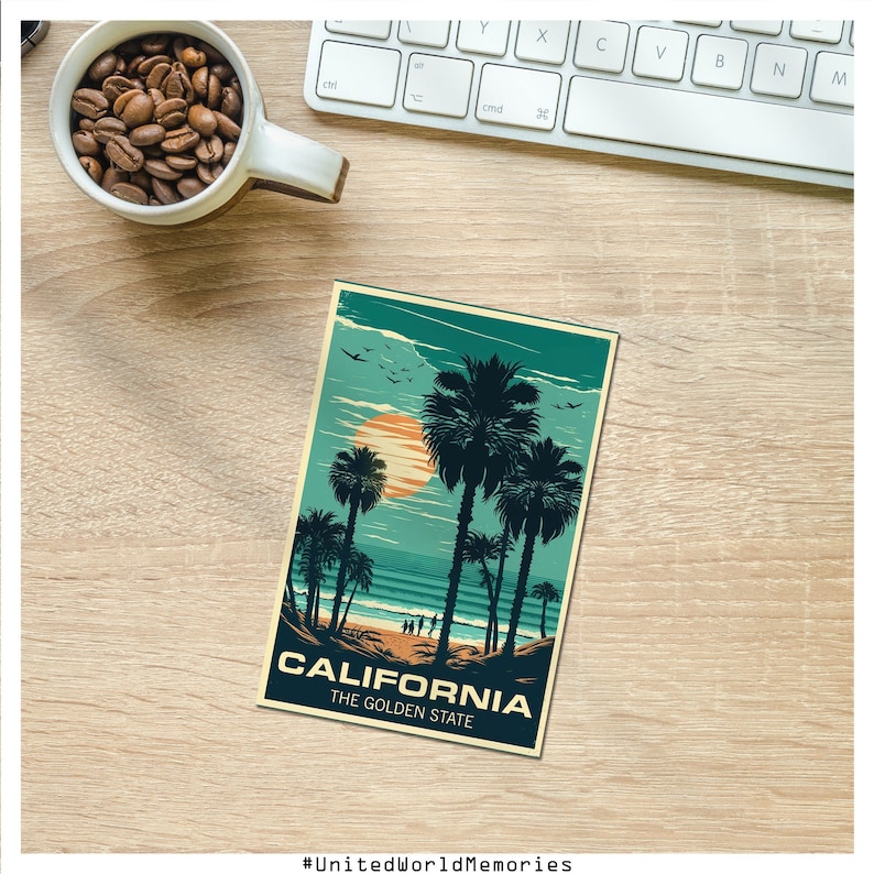 California Travel Poster, the Golden State Poster, California Vintage ...
