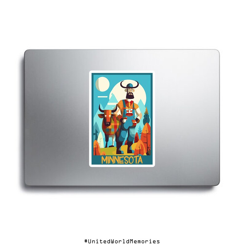 Minnesota Travel Poster, Paul Bunyan and Babe the Blue Ox Poster ...