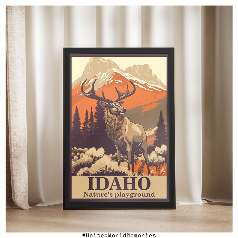 Idaho Travel Poster, Idaho Poster, Idaho Vintage Poster, Wall Decor ...