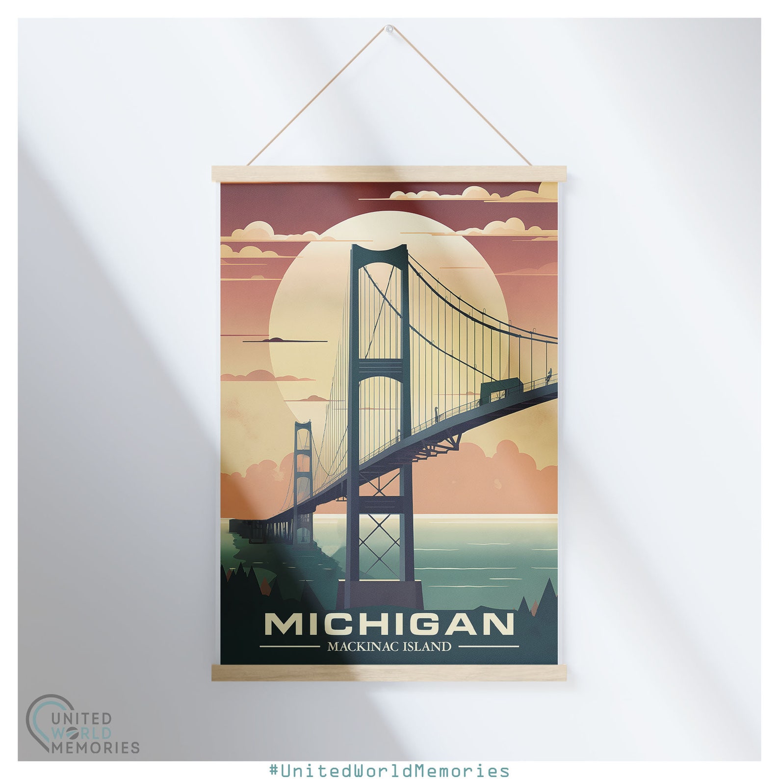 Michigan Travel Poster, Mackinac Island Poster, Michigan Vintage Poster ...