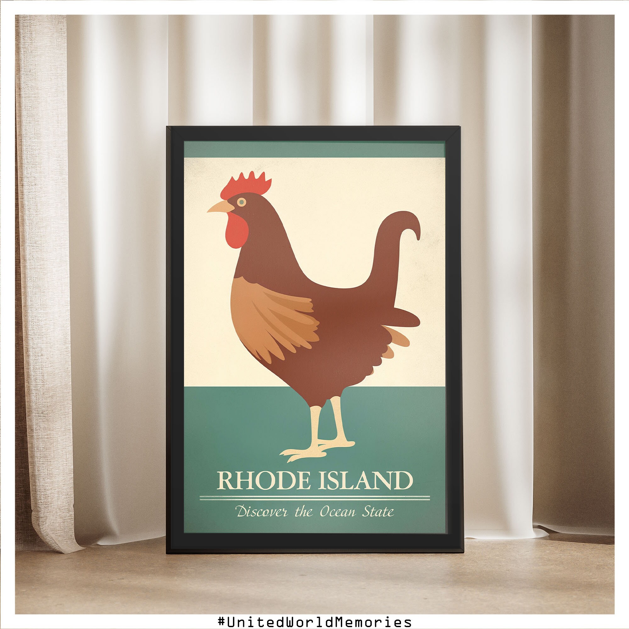 Rhode Island Travel Poster Ocean State Poster RI Poster - Etsy