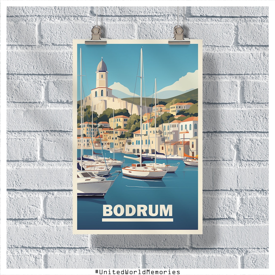 Bodrum Travel Poster, Bodrum Yalikavak Marina Poster, Turkey Poster ...