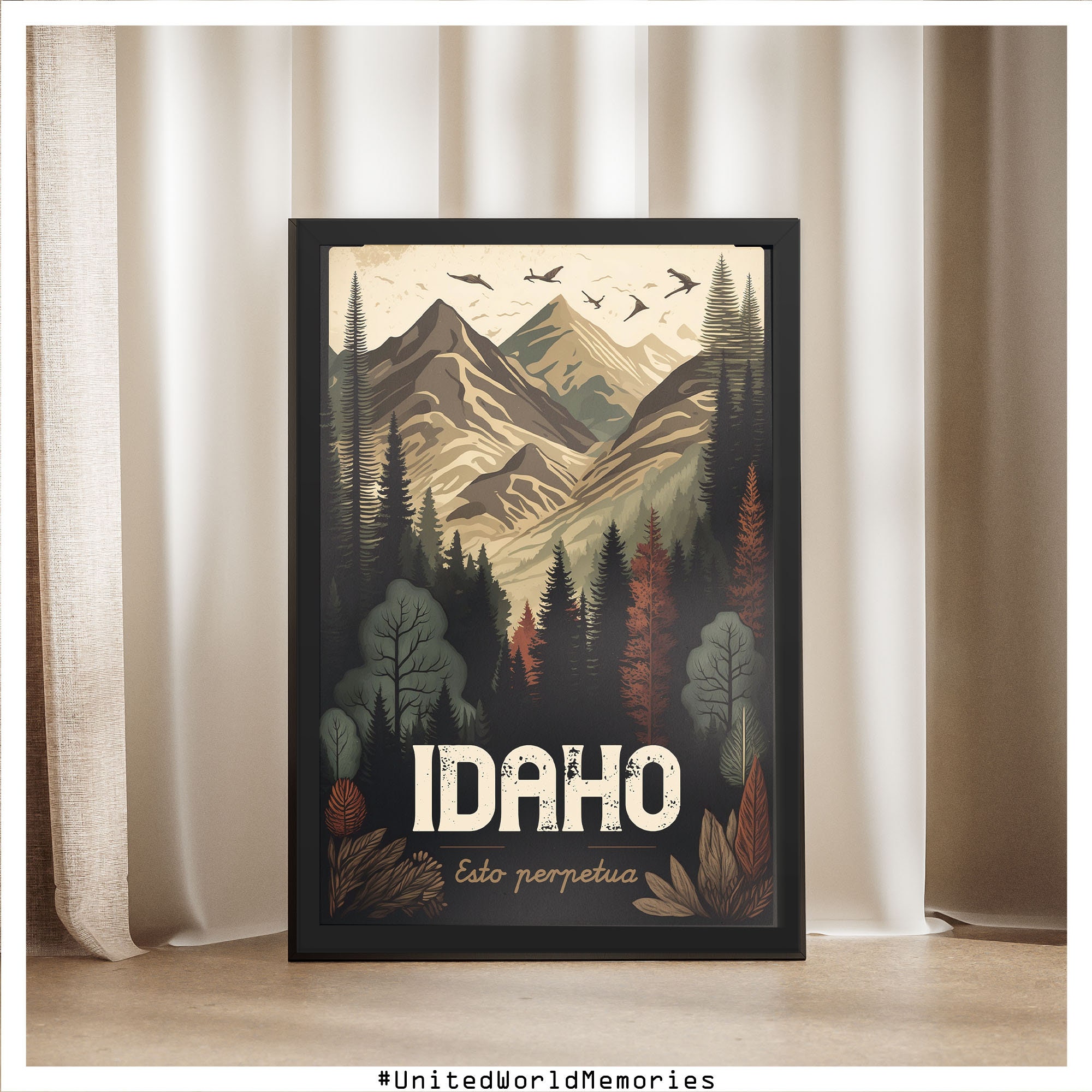 Idaho Travel Poster, Idaho Poster, Idaho Vintage Poster, Wall Decor ...