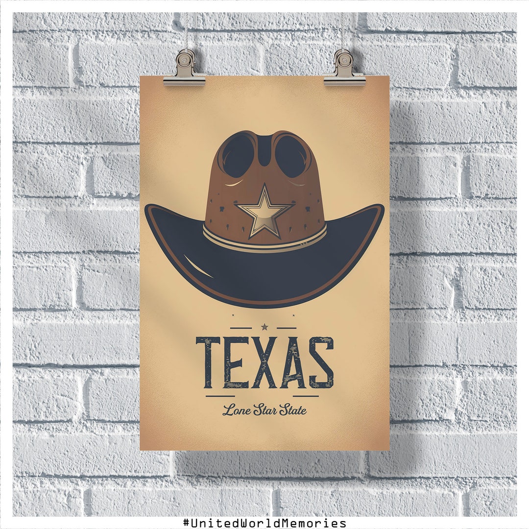 Texas Travel Poster, Lone Star State Poster, Texas Vintage Poster, Wall ...