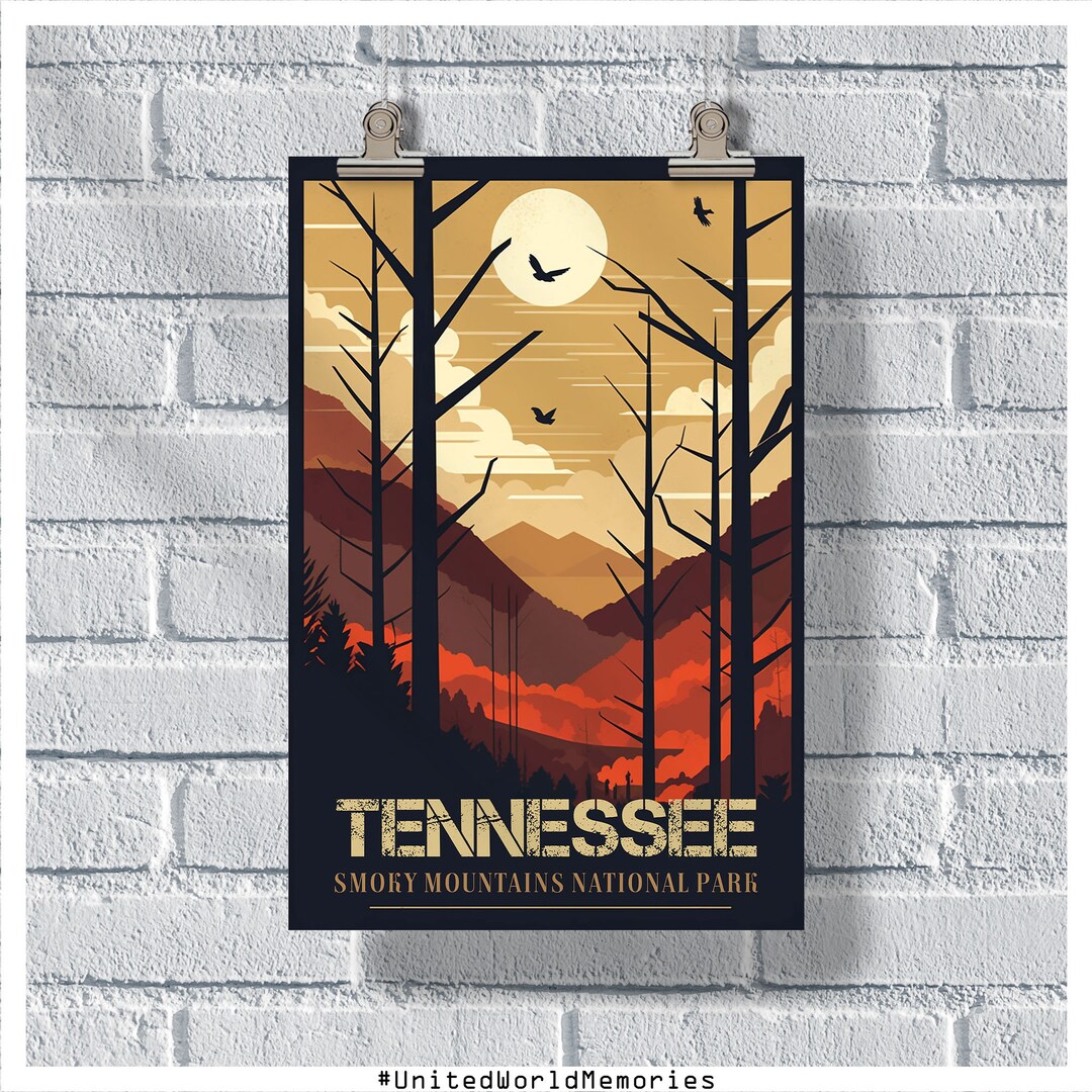Tennessee Travel Poster, Smoky Mountains National Park Poster ...