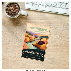 Connecticut Travel Poster, Connecticut Poster, Connecticut Vintage ...