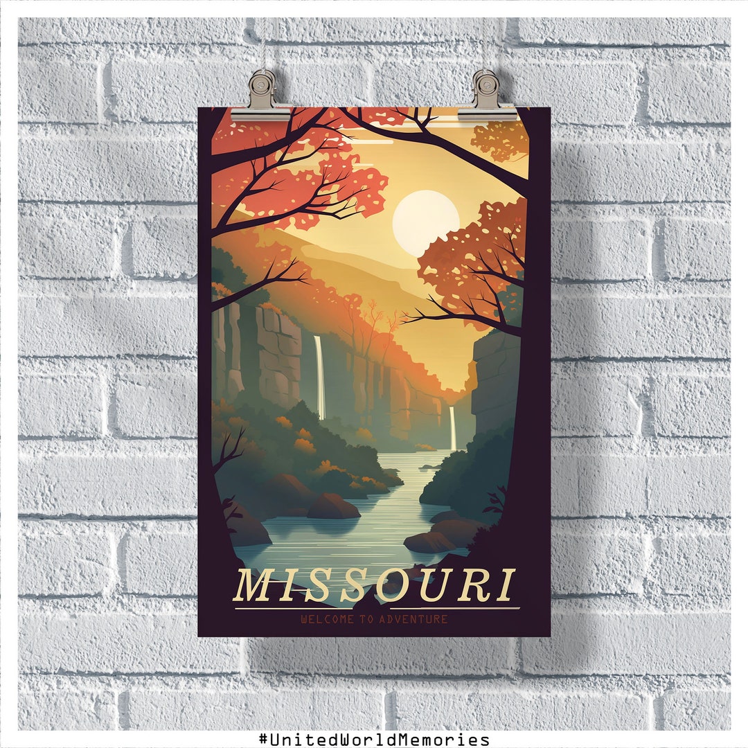 Missouri Travel Poster, Welcome to Missouri Poster, Missouri Vintage ...