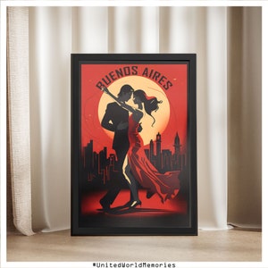 Buenos Aires Tango Dance Poster, Buenos Aires Travel Poster, Argentina ...