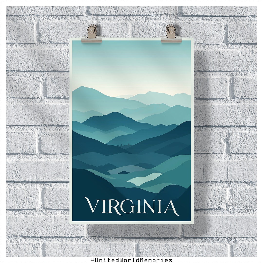 Virginia Travel Poster, Virginia Minimalist Poster, Virginia Vintage ...