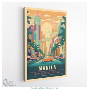 Manila Art Deco Poster, Manila Travel Print, Philippines Retro Poster ...