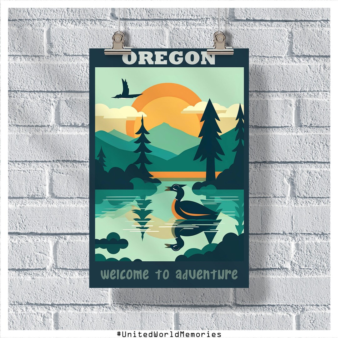 Oregon Travel Poster, Welcome to Oregon Poster, Oregon Vintage Poster ...