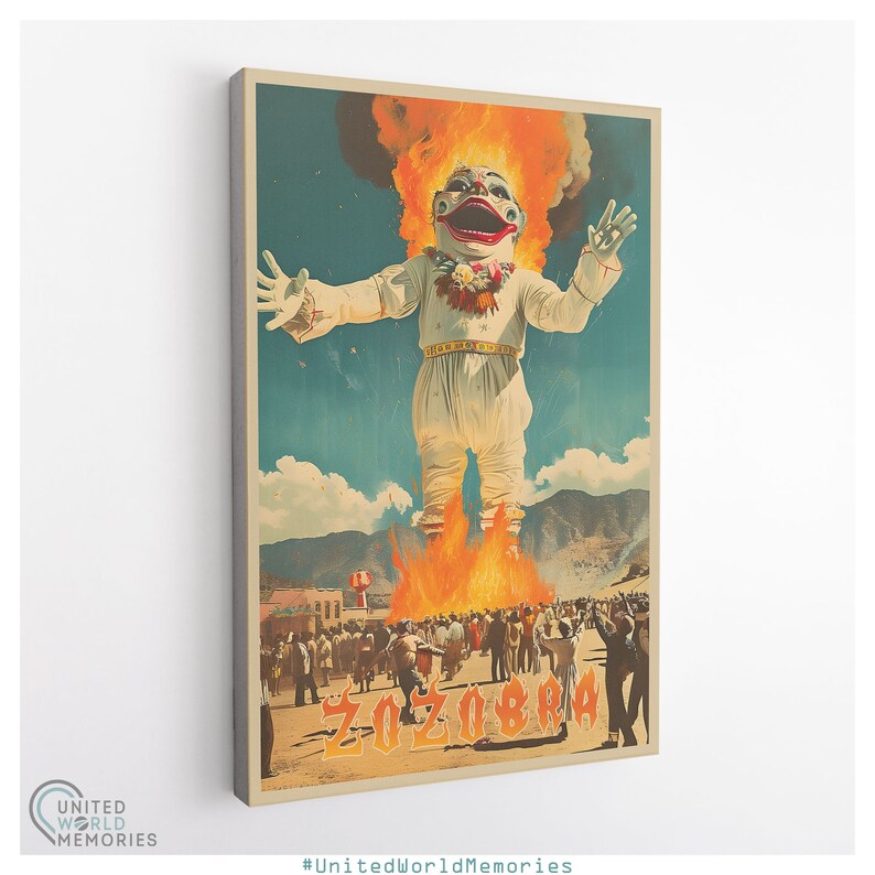 New Mexico Retro Zozobra Poster, New Mexico Travel Print, United States ...