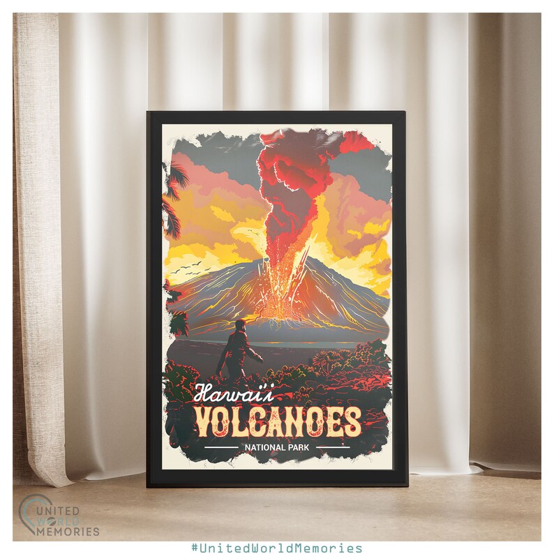 Hawaiʻi Volcanoes National Park Erupting Majesty Poster, Hawaiʻi ...