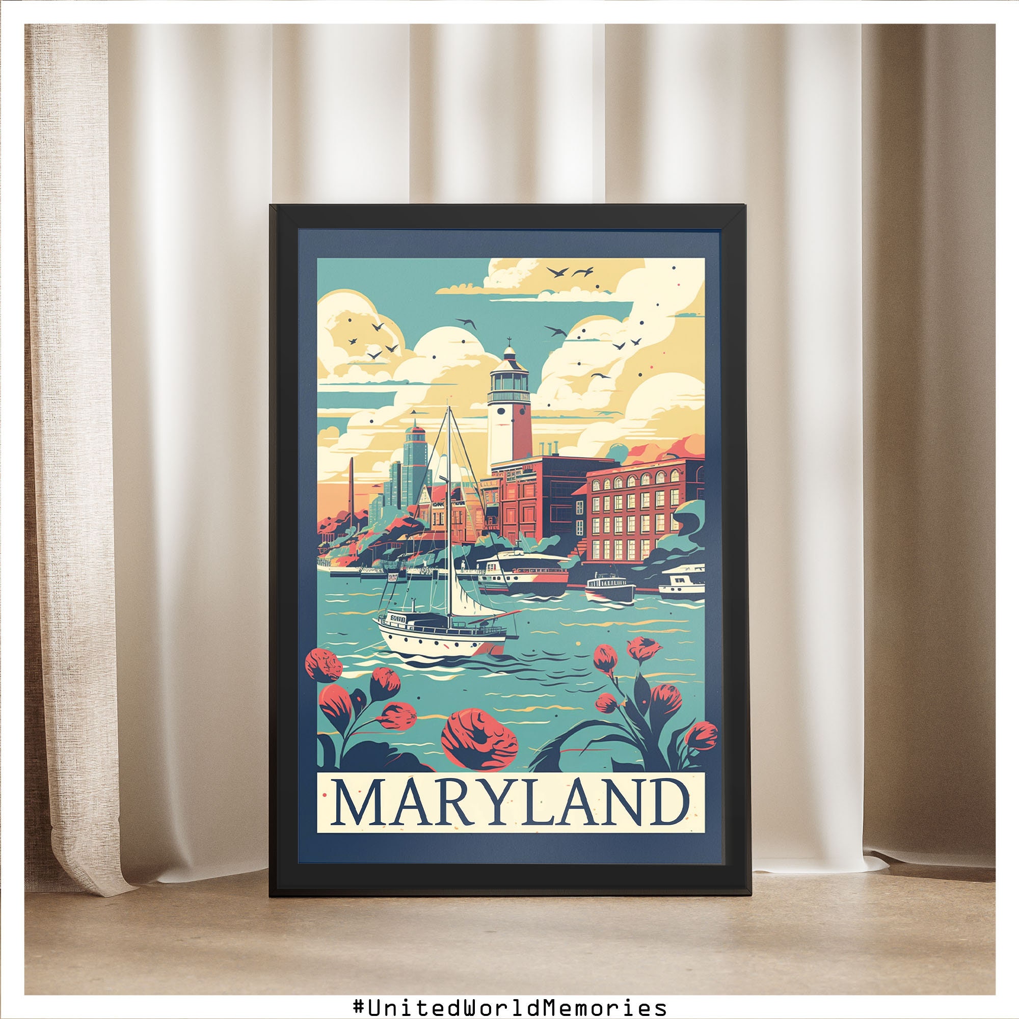 Maryland Poster, Maryland Travel Poster, Old Line State Poster ...