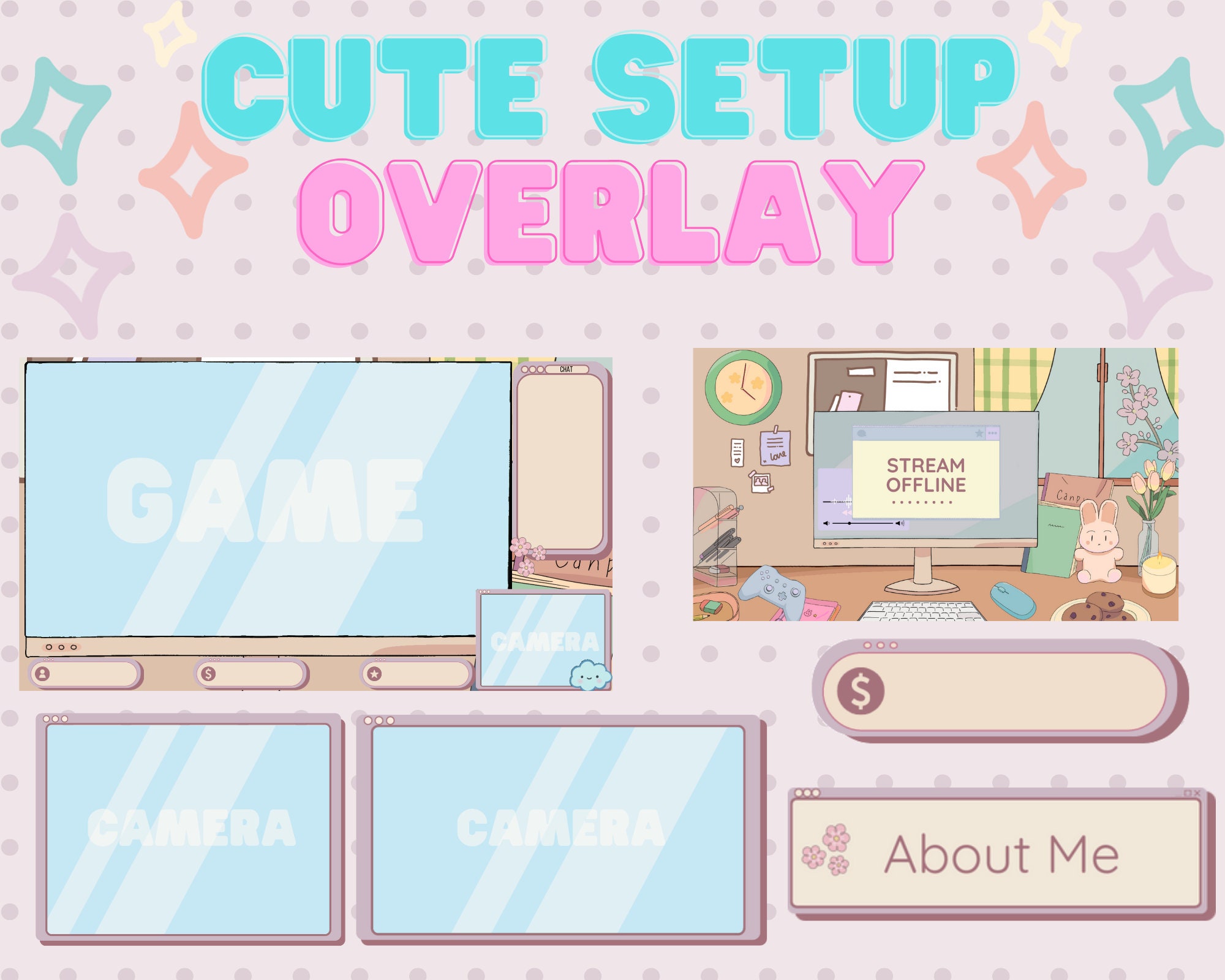 Cute Setup Animated Stream Overlay - Etsy