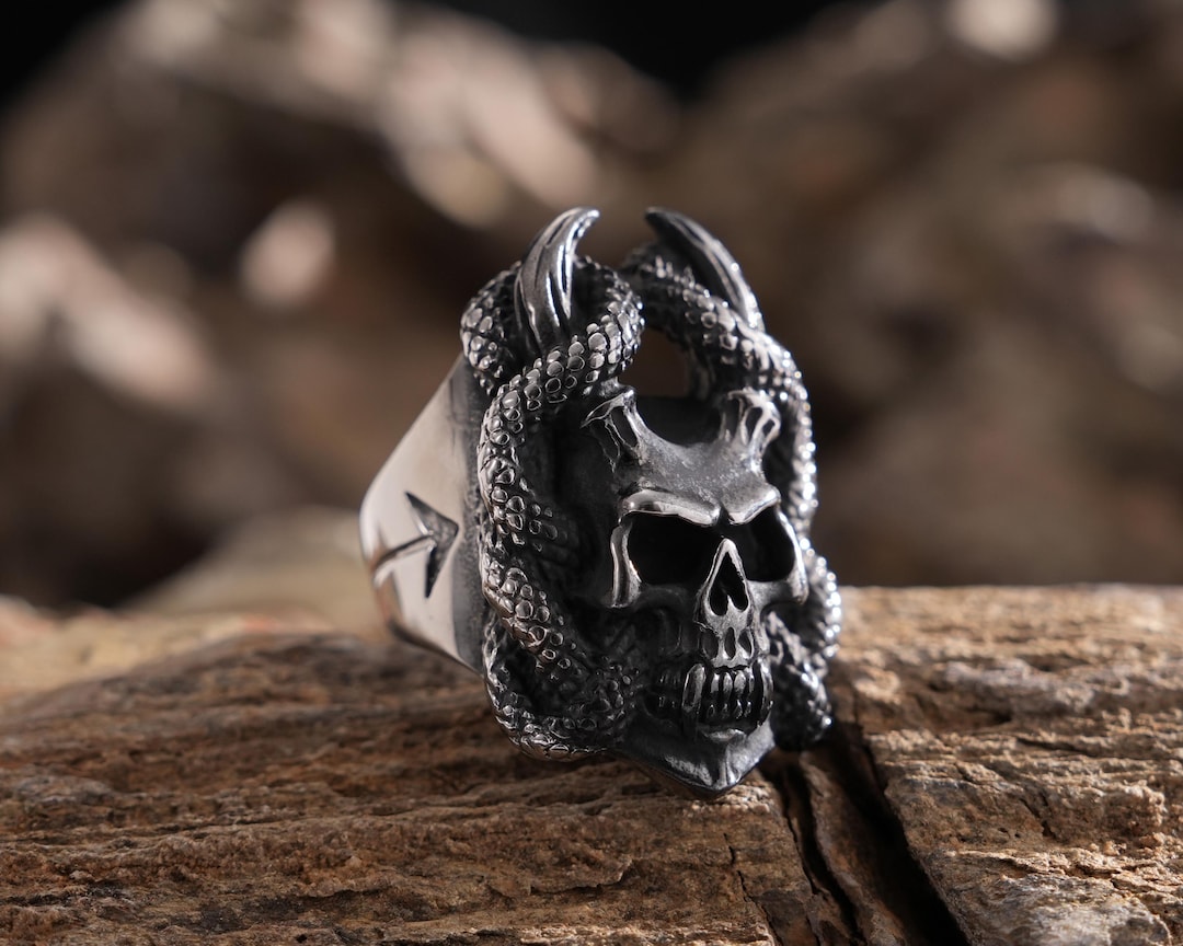 Demon Skull Ring, Handmade Ring,vintage Ring,unique Ring,punk Ring ...