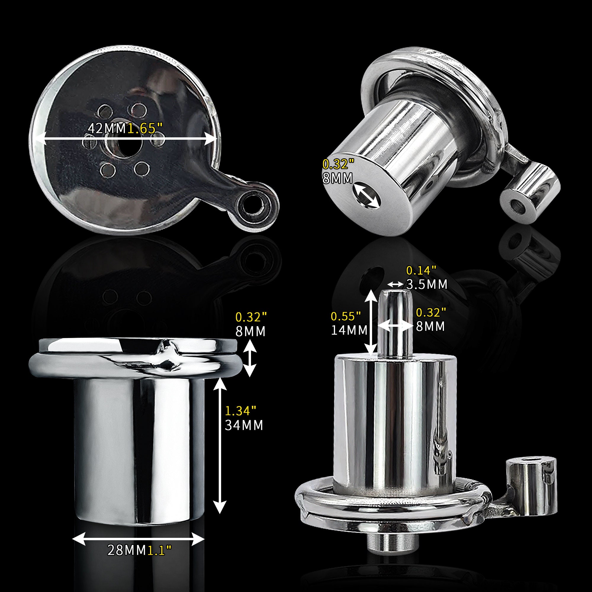 Hardcore Inverted Male Chastity Cage With Allen Key Cock Lock ...