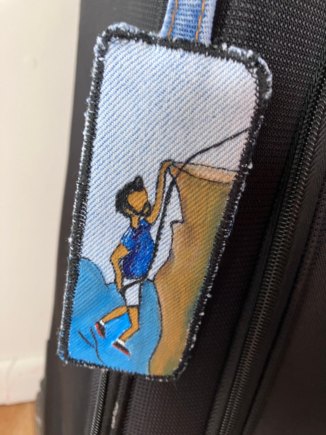 Hand-made Rock Climbing Keychain Made From Upcycled Denim Material ...